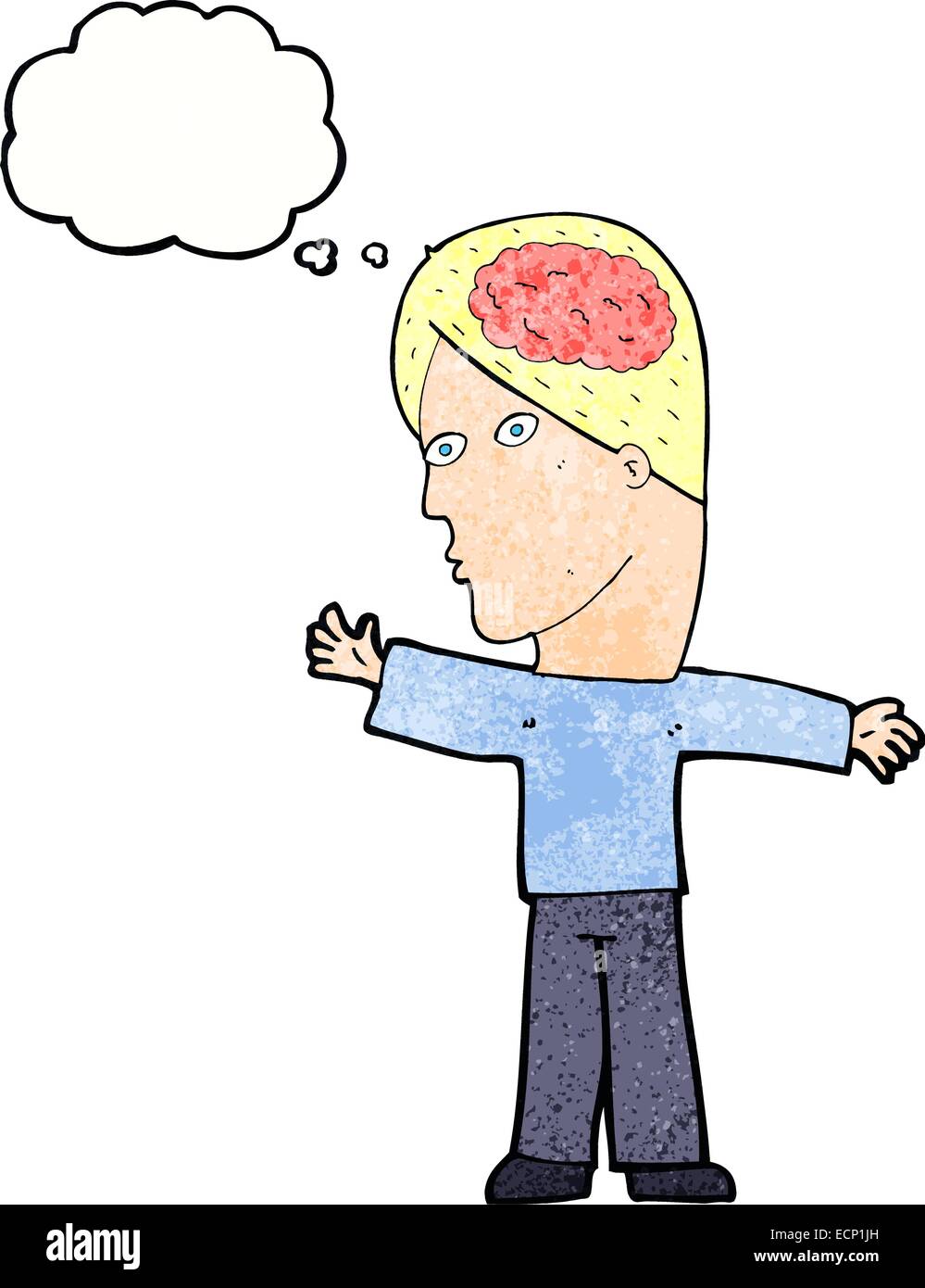 Cartoon brain thought bubble Cut Out Stock Images & Pictures - Alamy