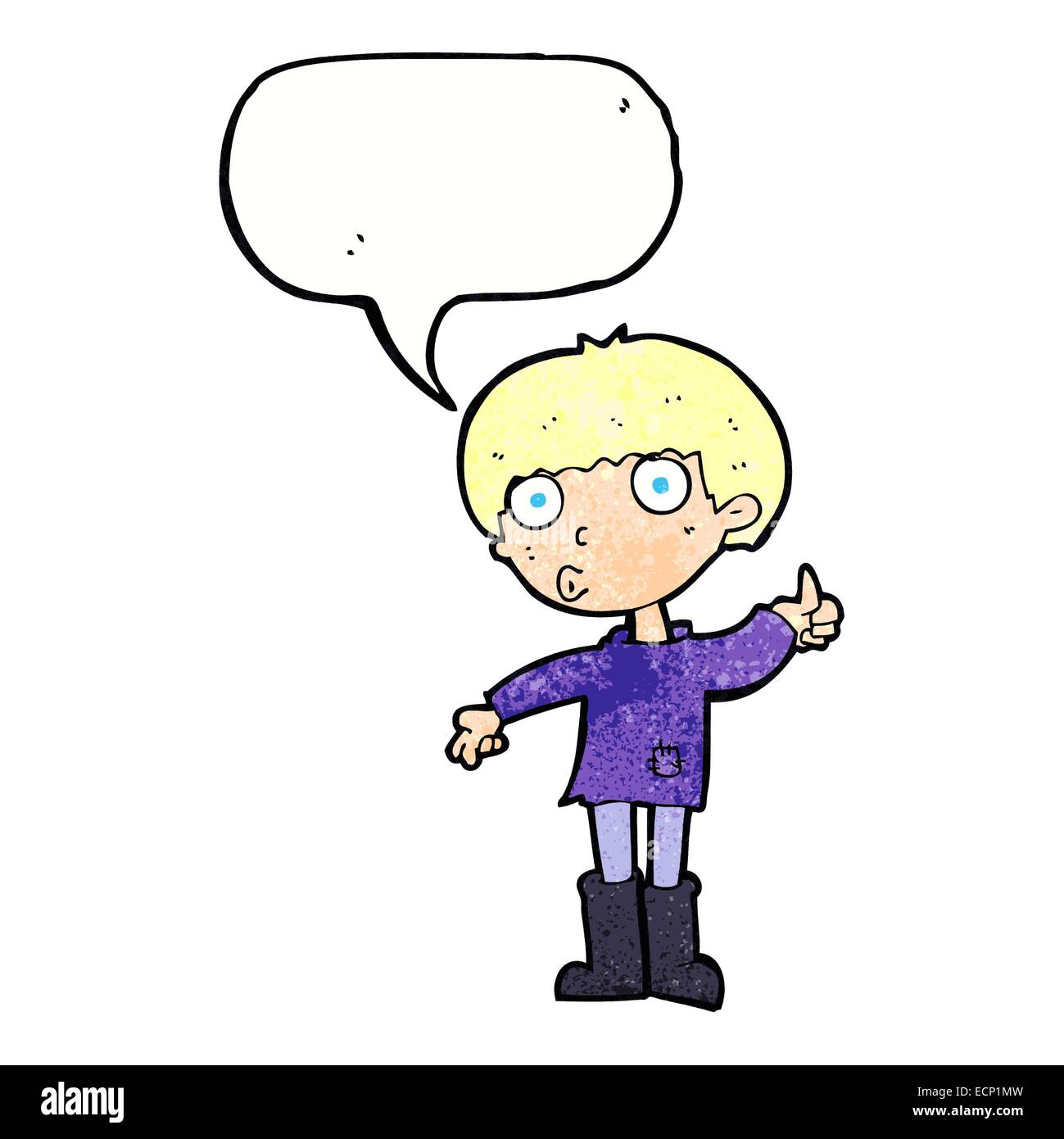cartoon boy asking question with speech bubble Stock Vector Image & Art ...