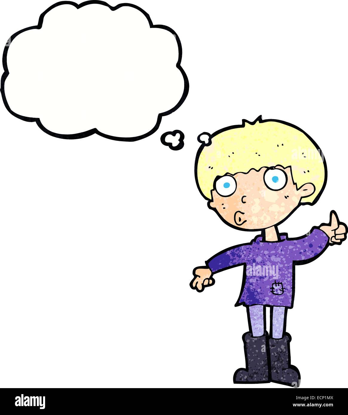 cartoon boy asking question with thought bubble Stock Vector Image ...