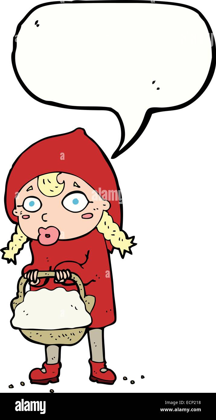 little red riding hood cartoon with speech bubble Stock Vector Image ...
