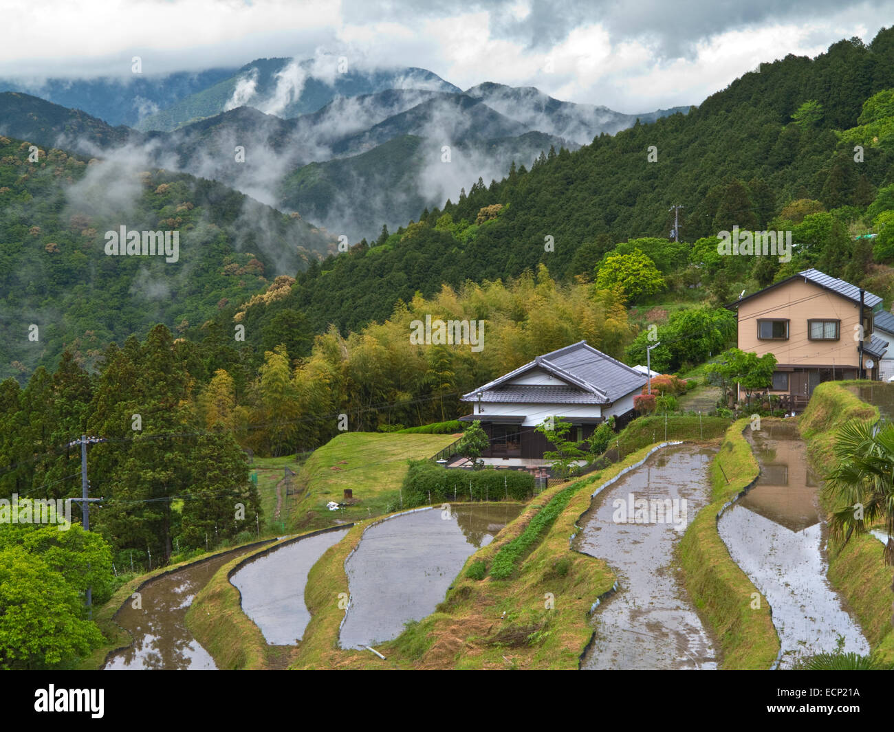 Village of Takahara in Kii Mountain Range, along Kumano Kodo Pilgrimage ...