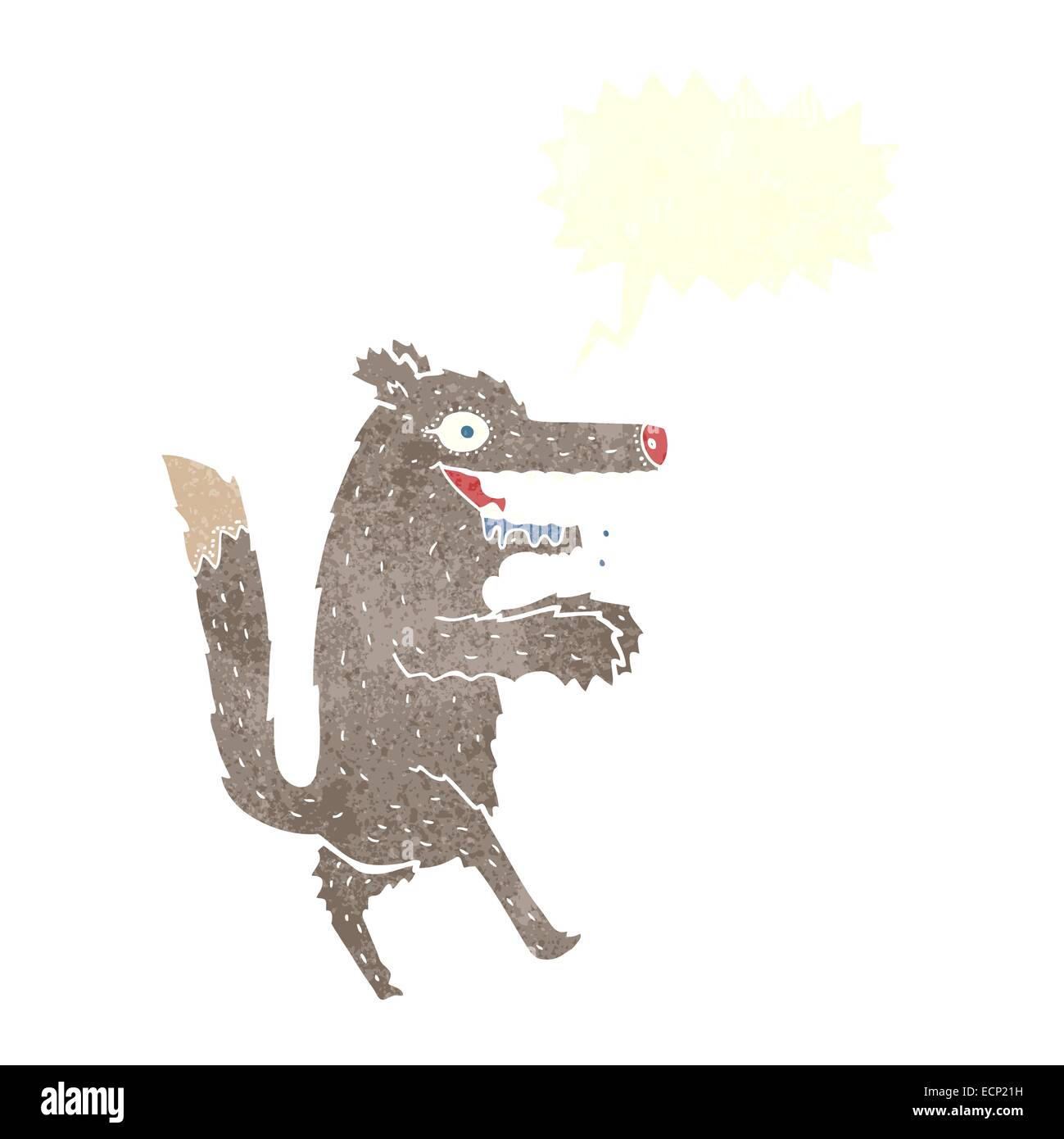 cartoon big bad wolf with speech bubble Stock Vector Image & Art - Alamy