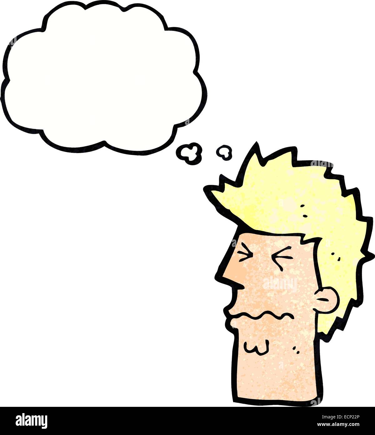 cartoon stressed out face with thought bubble Stock Vector Image & Art ...