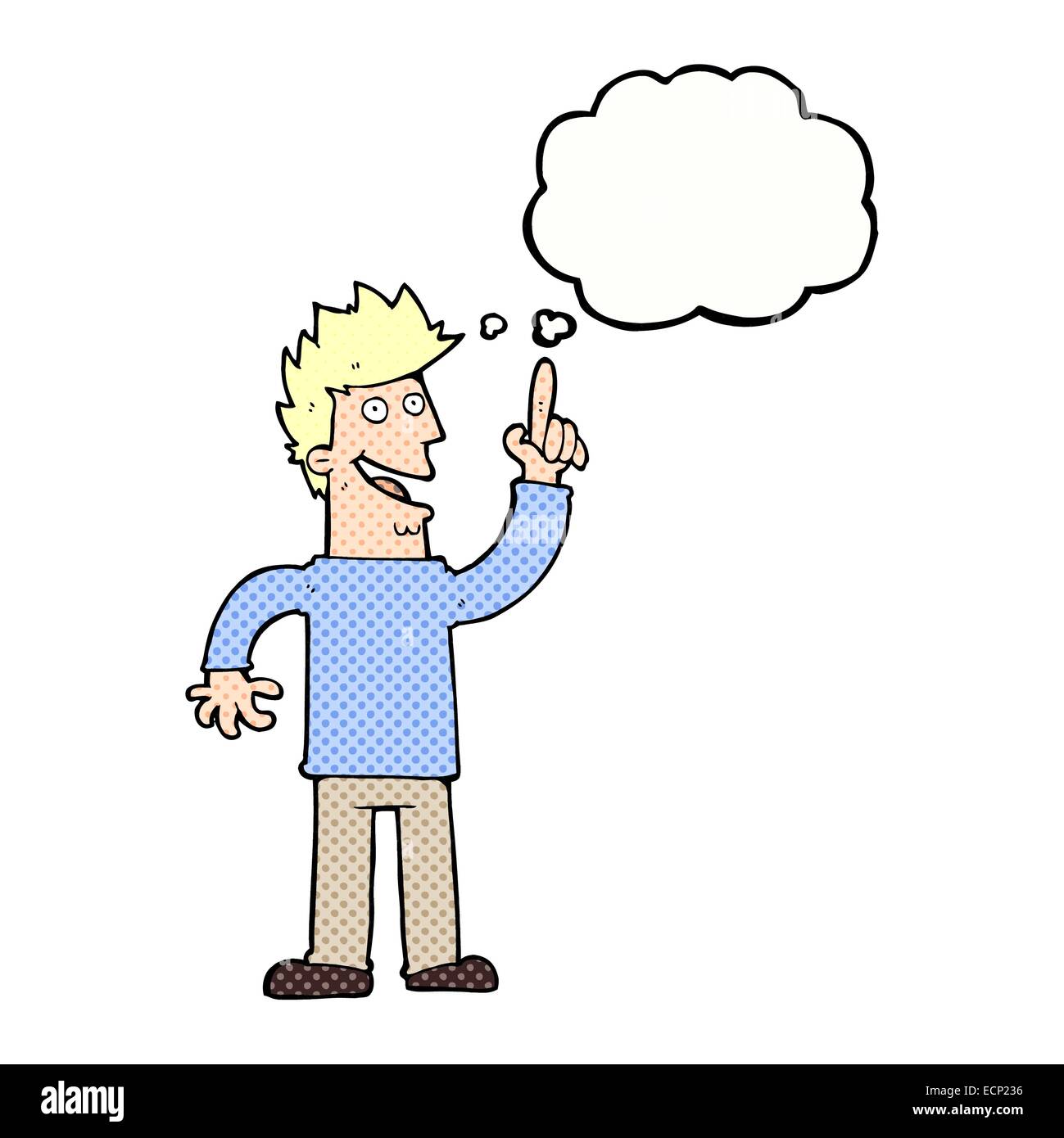 cartoon man with great new idea with thought bubble Stock Vector Image ...
