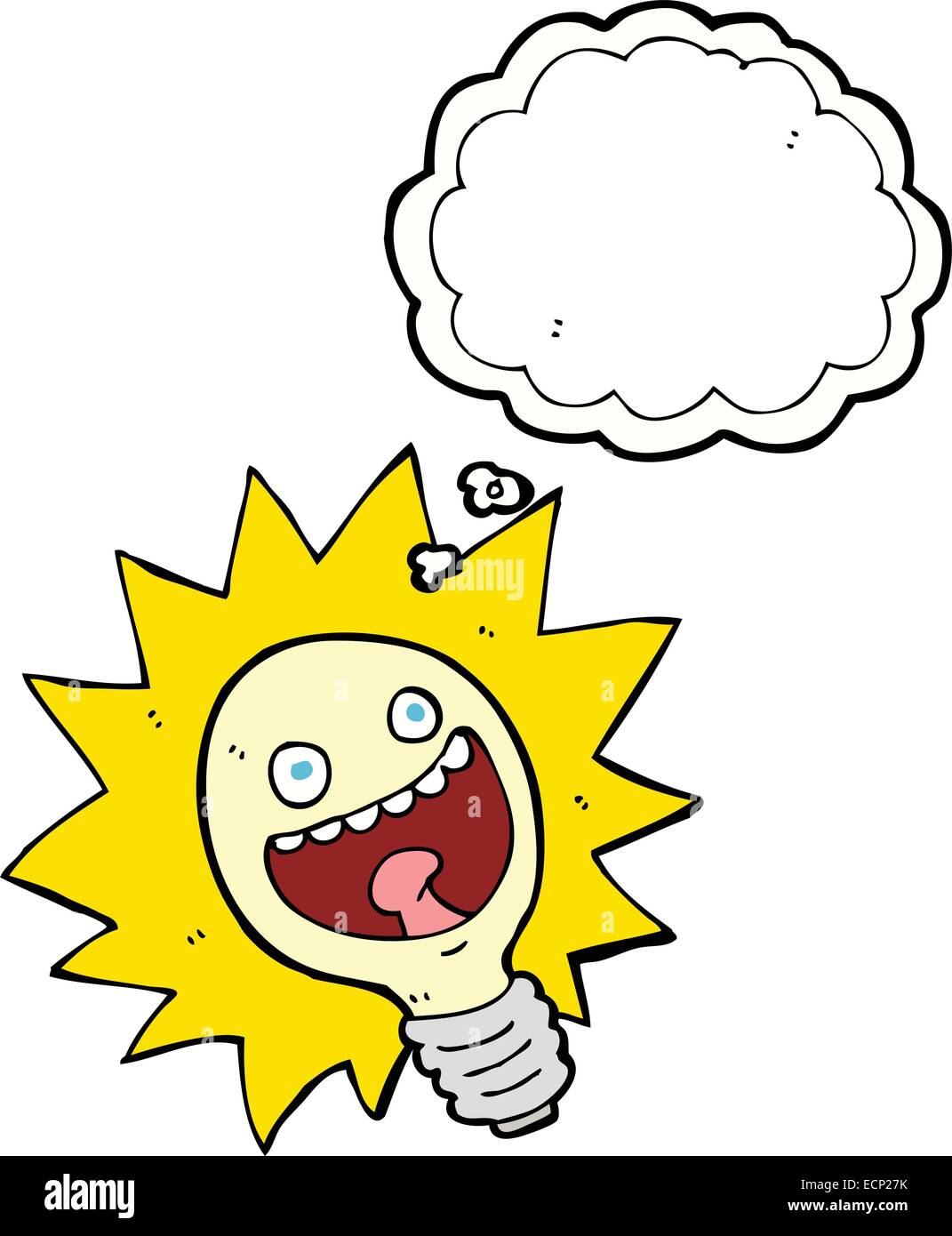 cartoon lightbulb with thought bubble Stock Vector Image & Art - Alamy