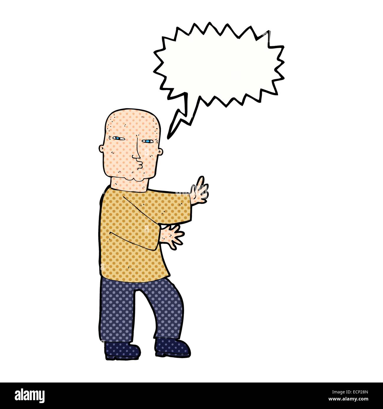 cartoon tough man with speech bubble Stock Vector Image & Art - Alamy