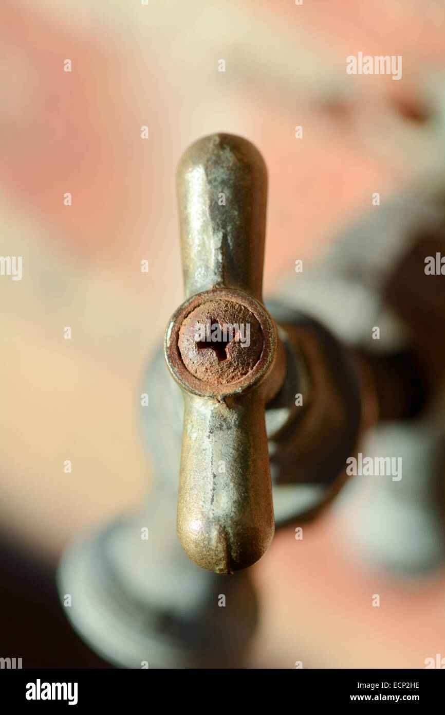 Brass garden tap head Stock Photo - Alamy