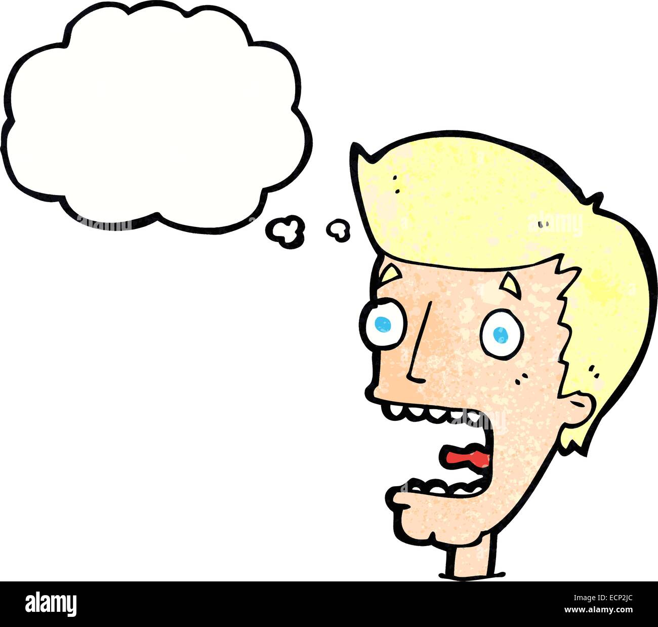 cartoon terrified man with thought bubble Stock Vector Image & Art - Alamy