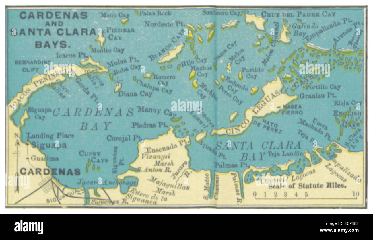 A map from 1898 depicting the Cuban regions of Cardenas and Santa Clara ...