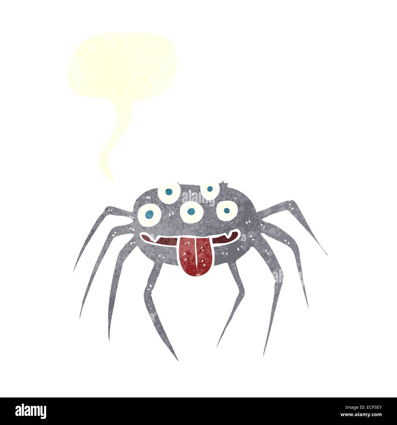 cartoon gross halloween spider with speech bubble Stock Vector Image ...