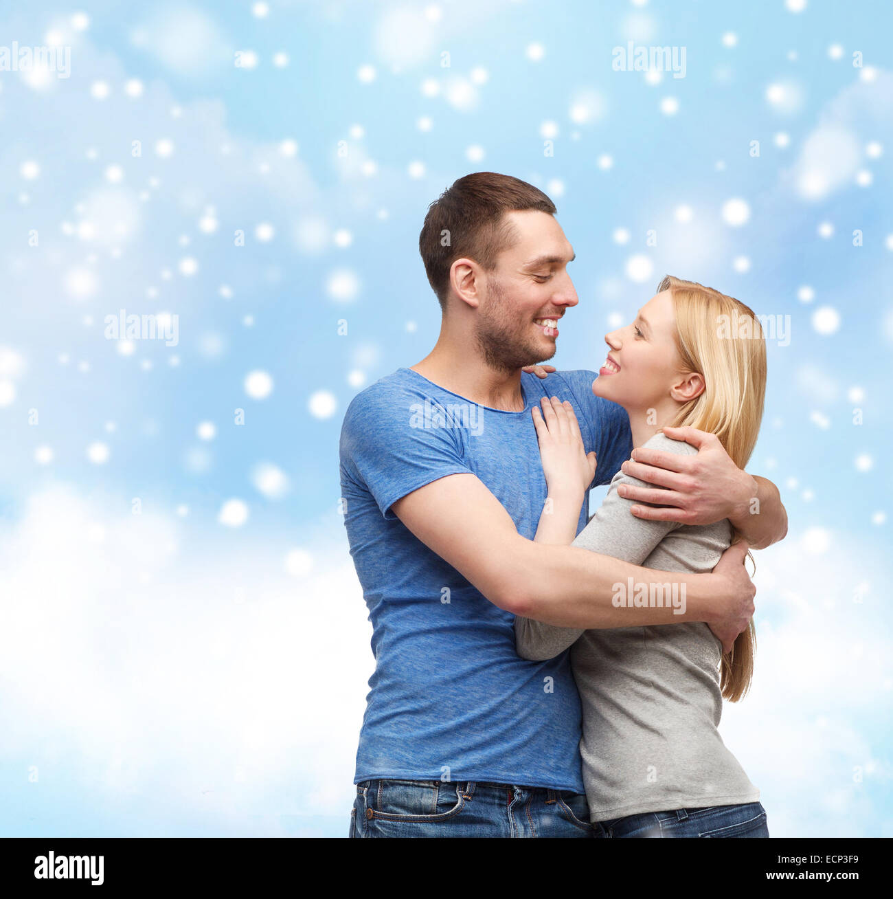 Beautiful happy couple hugging each other hi-res stock photography and ...