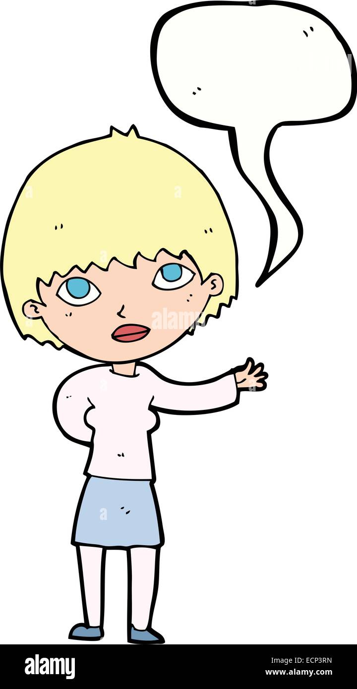 cartoon woman explaining with speech bubble Stock Vector Image & Art ...