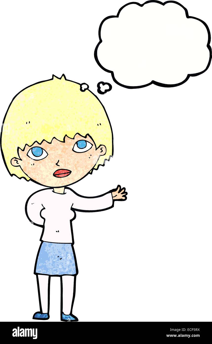 cartoon woman explaining with thought bubble Stock Vector Image & Art ...