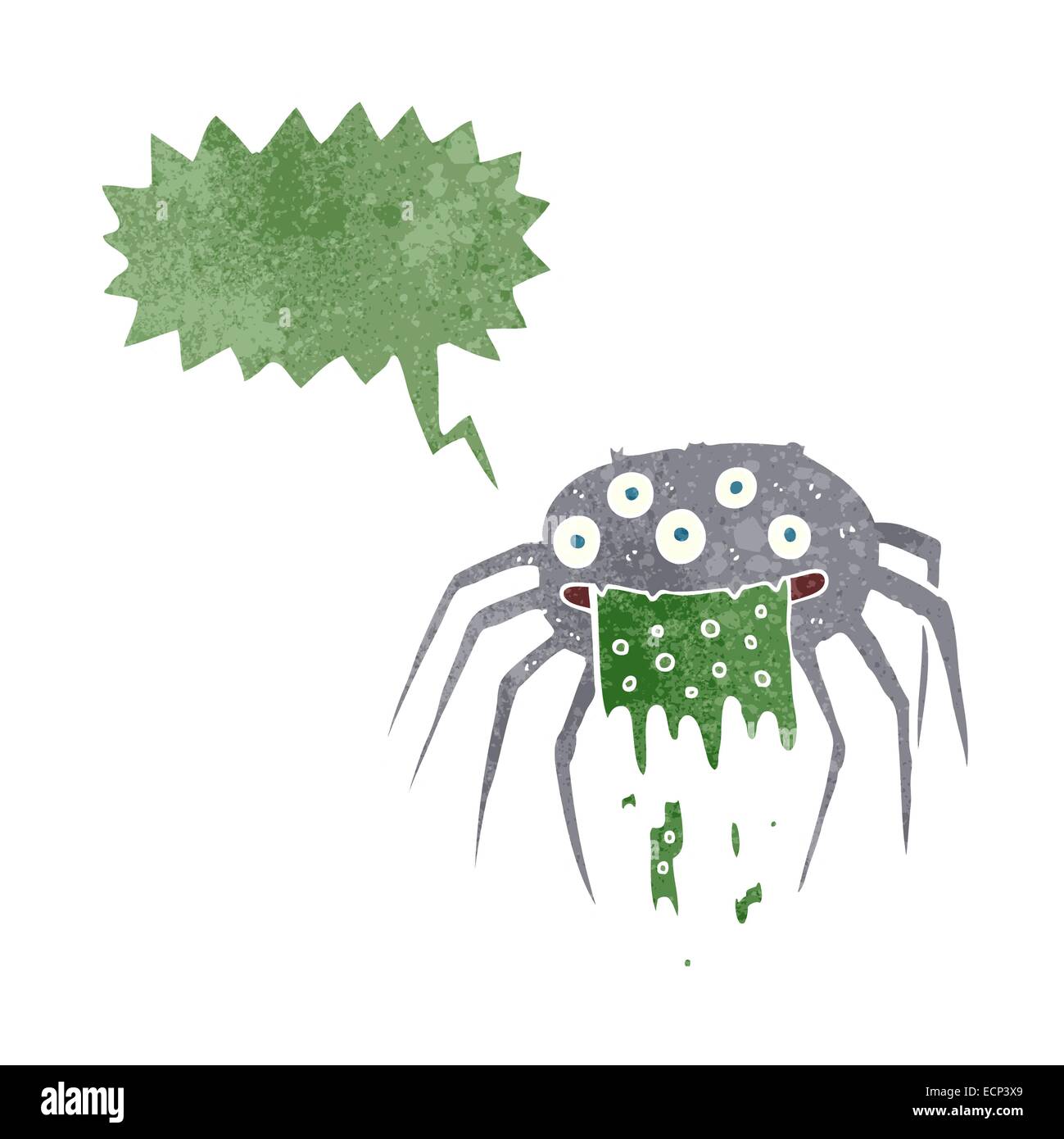 cartoon gross halloween spider with speech bubble Stock Vector Image ...