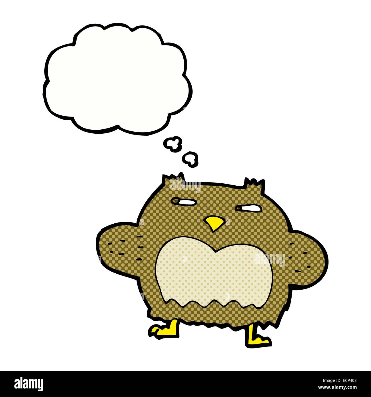 cartoon suspicious owl with thought bubble Stock Vector Image & Art - Alamy