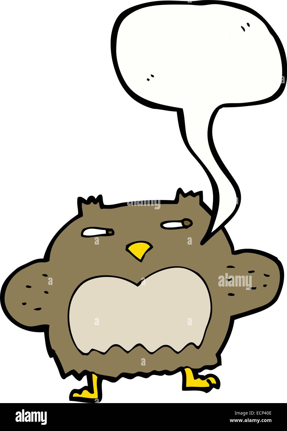 cartoon suspicious owl with speech bubble Stock Vector Image & Art - Alamy