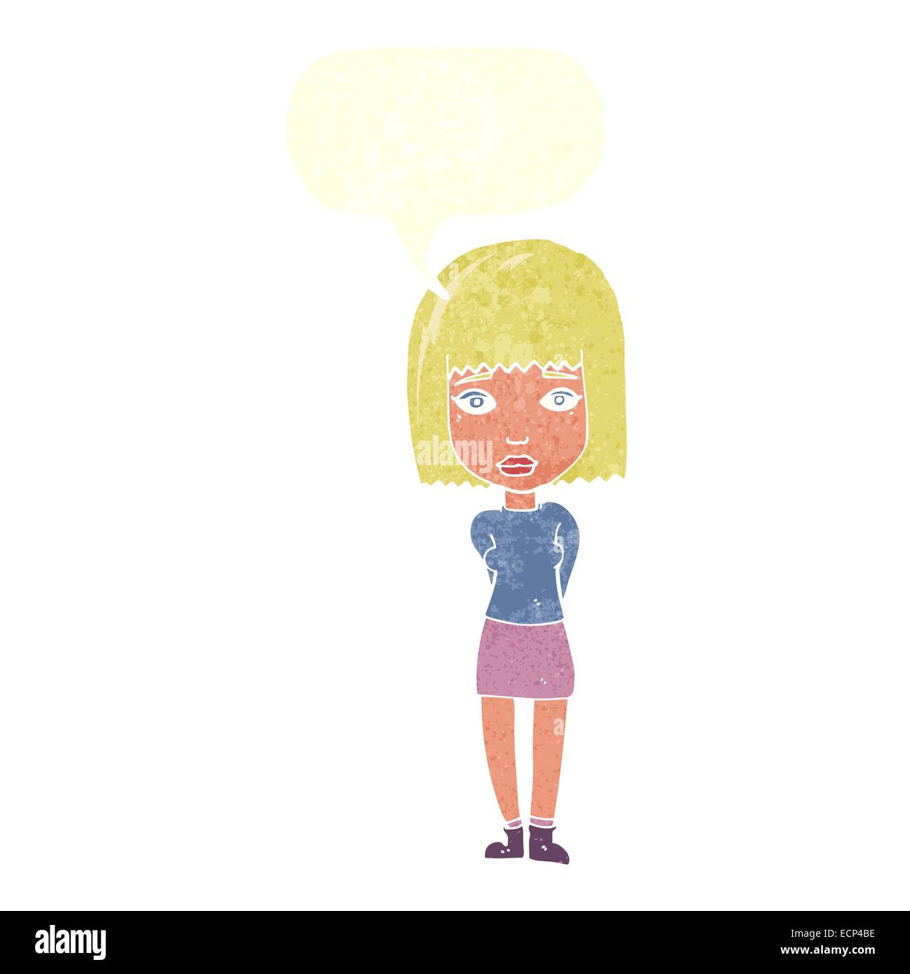 cartoon serious girl with speech bubble Stock Vector Image & Art - Alamy