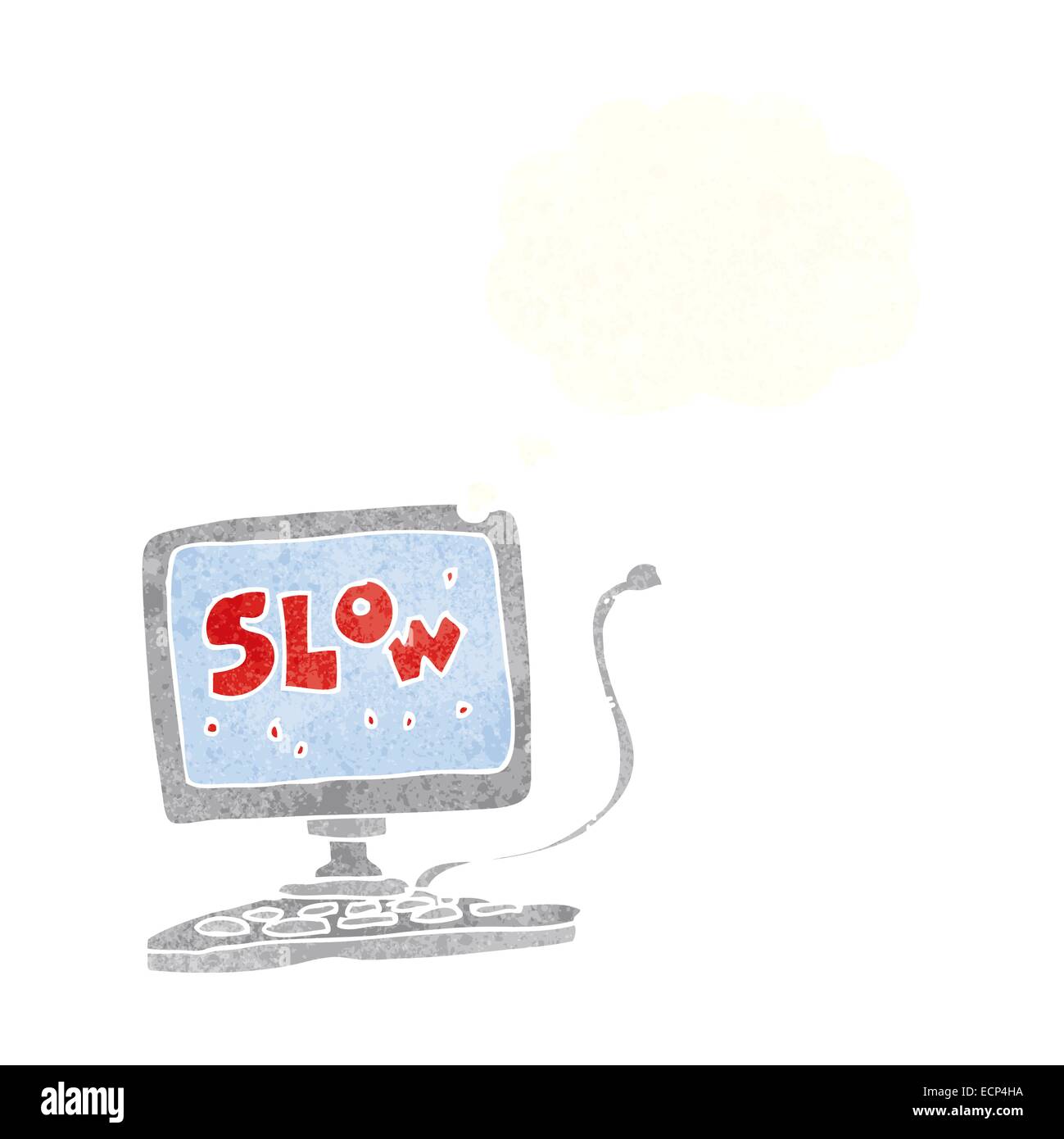 cartoon slow computer with thought bubble Stock Vector Image & Art - Alamy