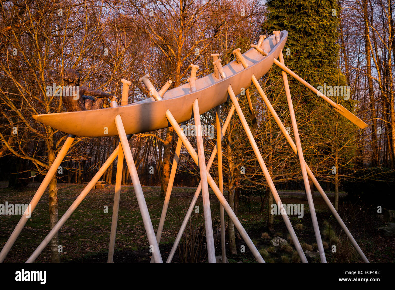 Public art canoe installation sculpture hi-res stock photography and ...