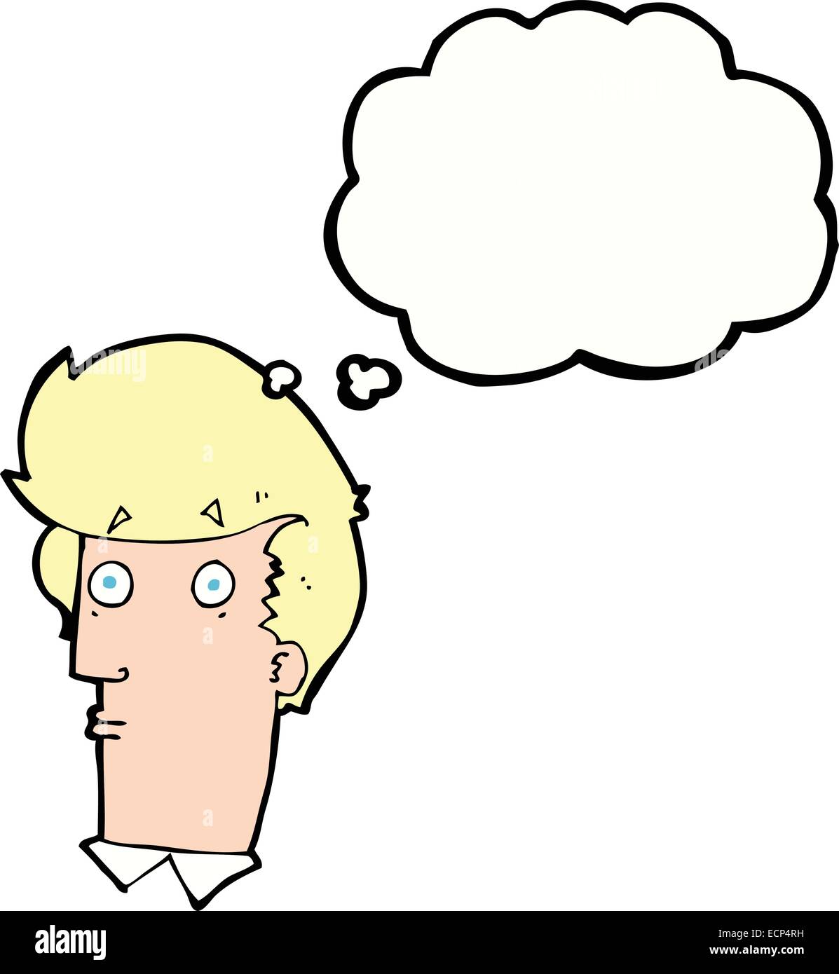 cartoon surprised expression with thought bubble Stock Vector Image ...