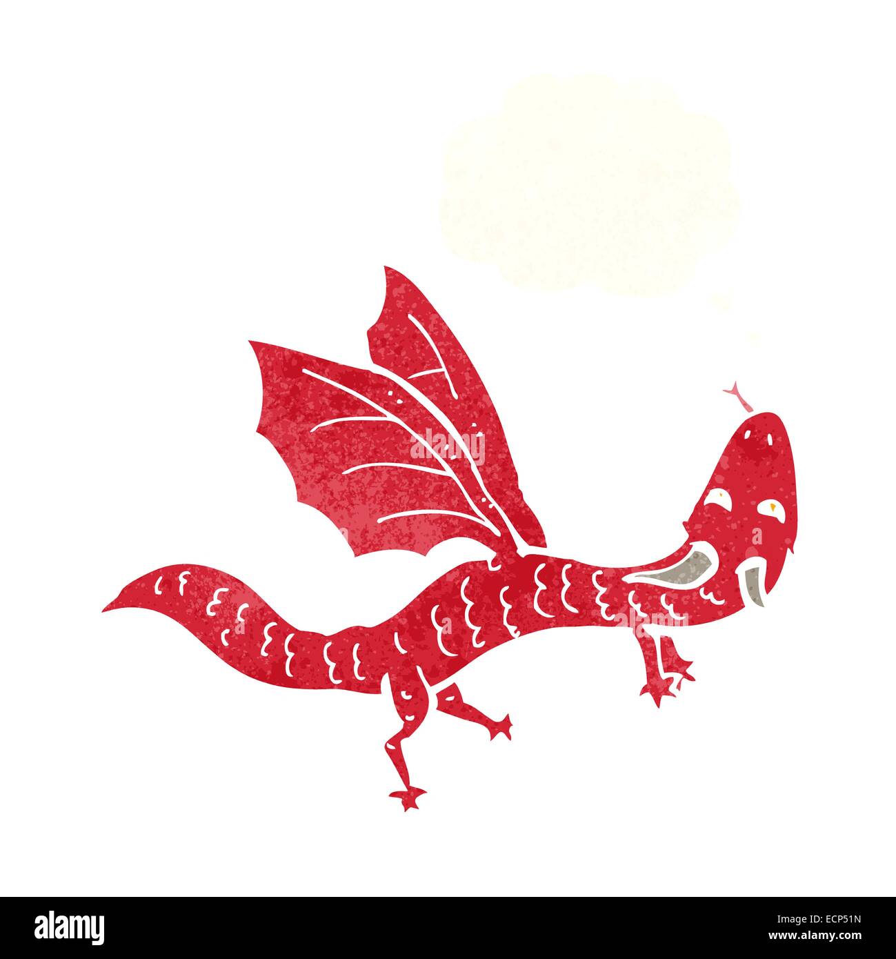 cartoon little dragon with thought bubble Stock Vector Image & Art - Alamy