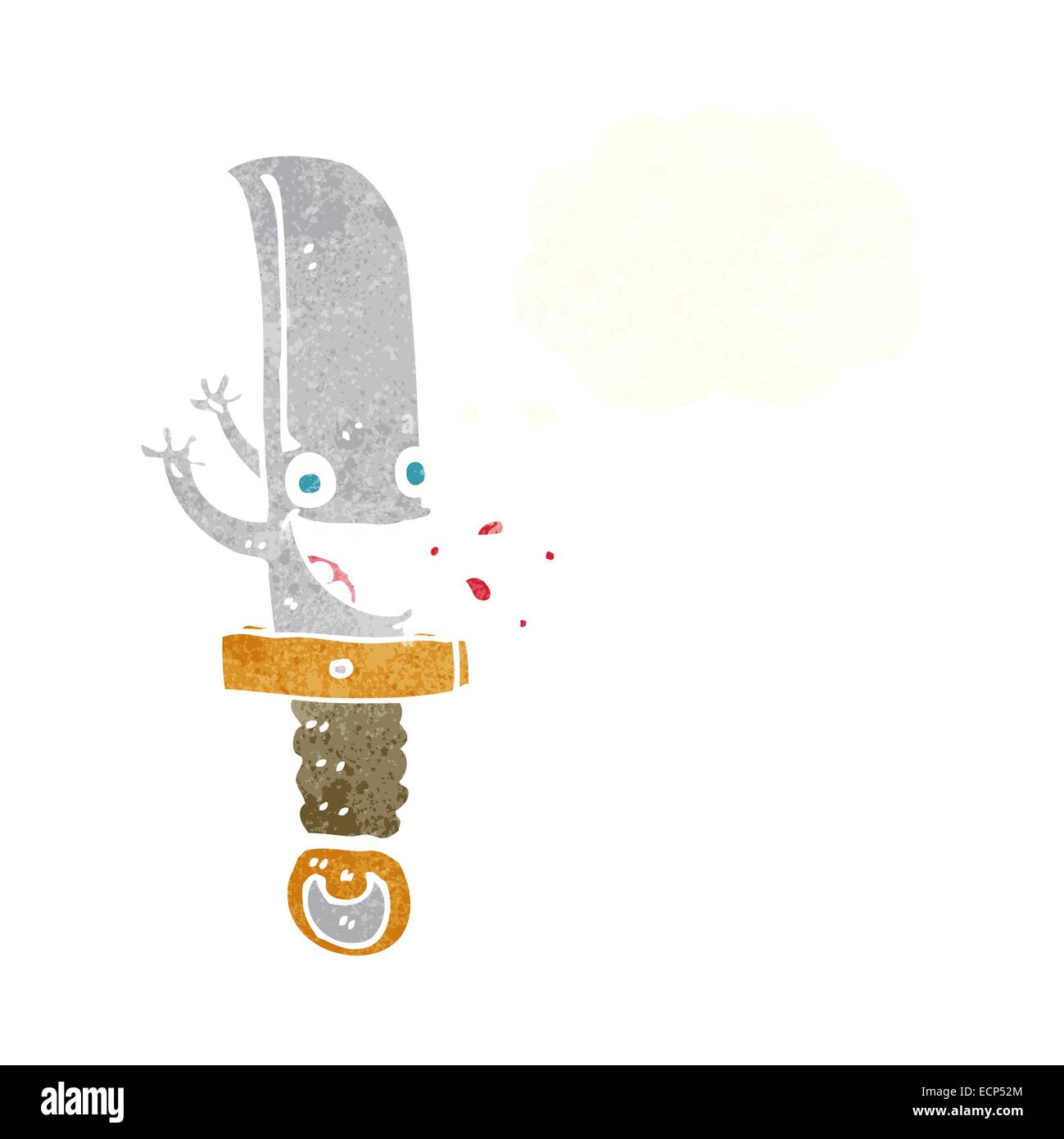 crazy knife cartoon character with thought bubble Stock Vector Image ...