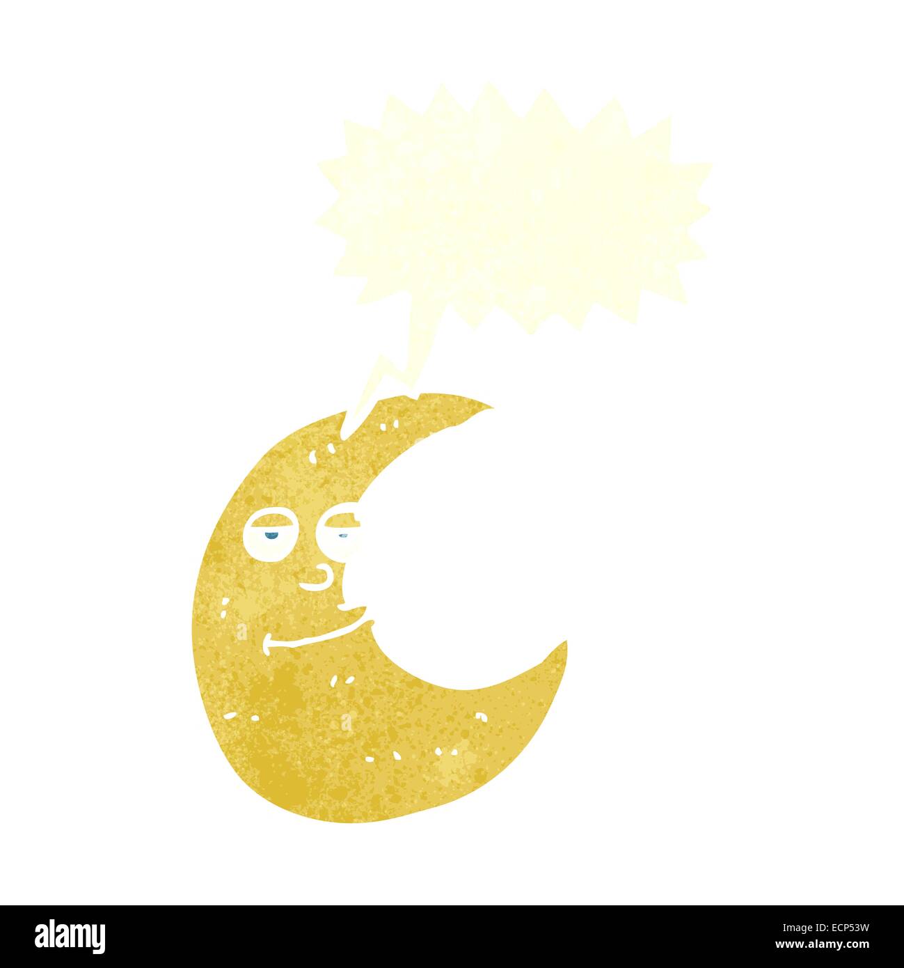 happy cartoon moon with speech bubble Stock Vector Image & Art - Alamy