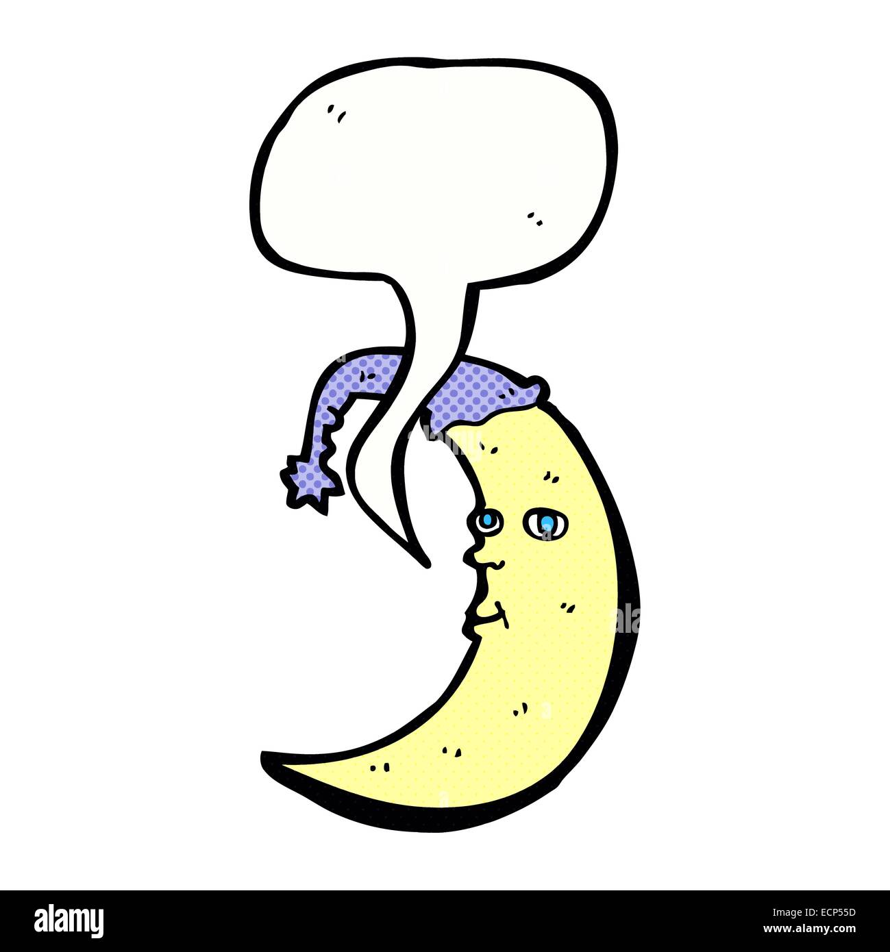 sleepy moon cartoon with speech bubble Stock Vector Image & Art - Alamy