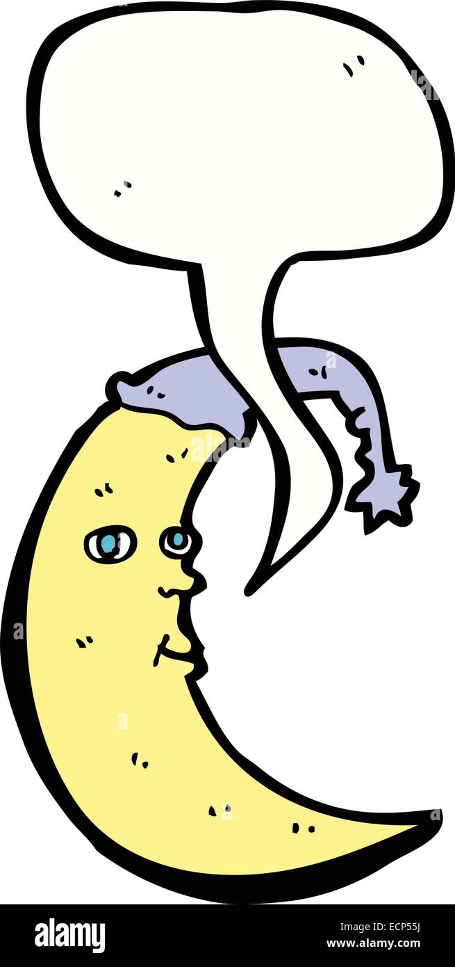 sleepy moon cartoon with speech bubble Stock Vector Image & Art - Alamy