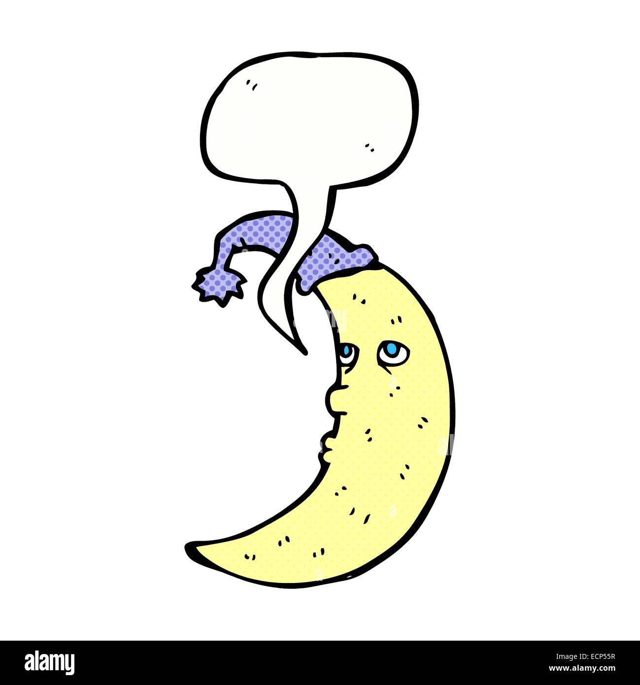 sleepy moon cartoon with speech bubble Stock Vector Image & Art - Alamy