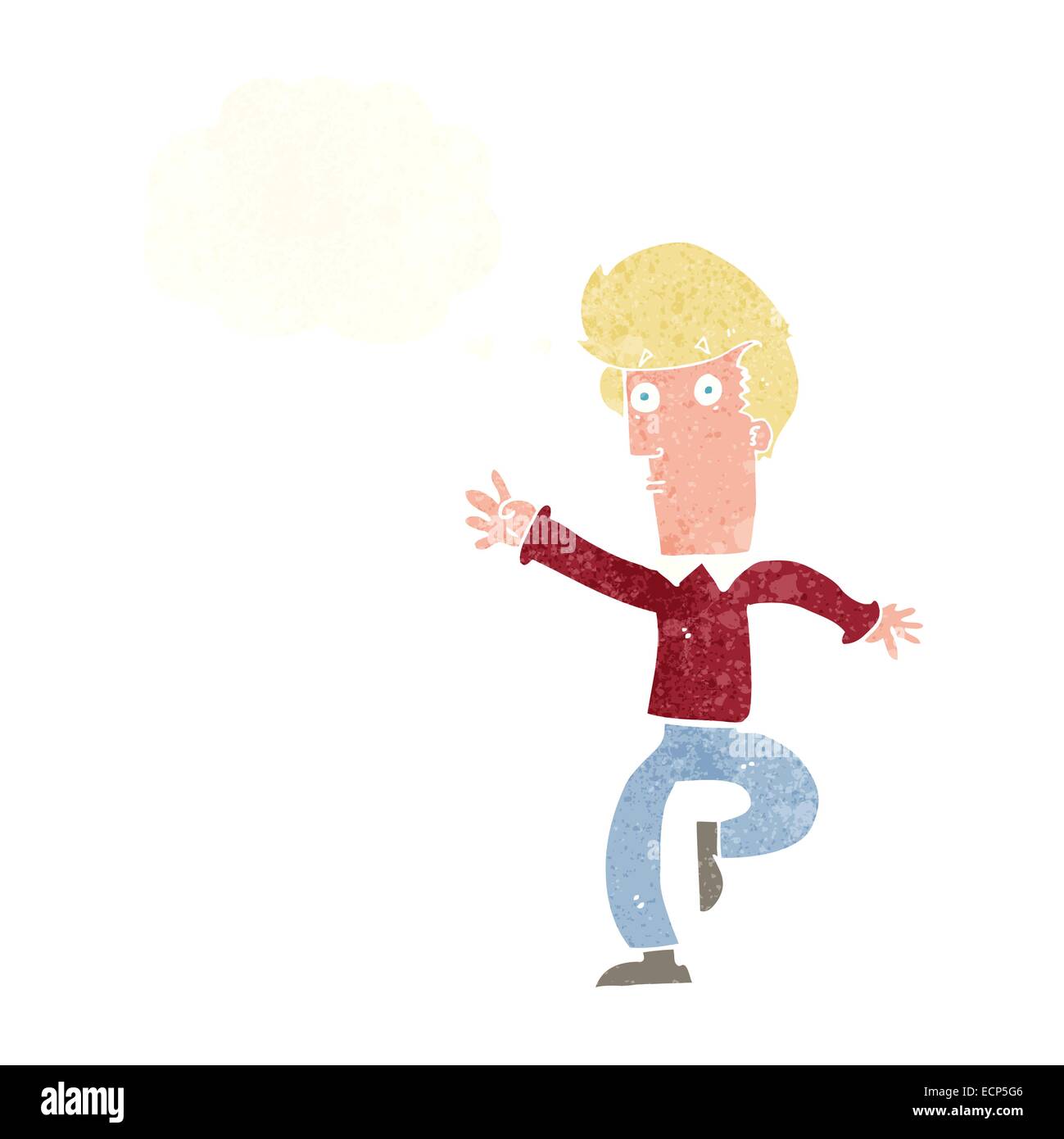 cartoon rushing man with thought bubble Stock Vector Image & Art - Alamy