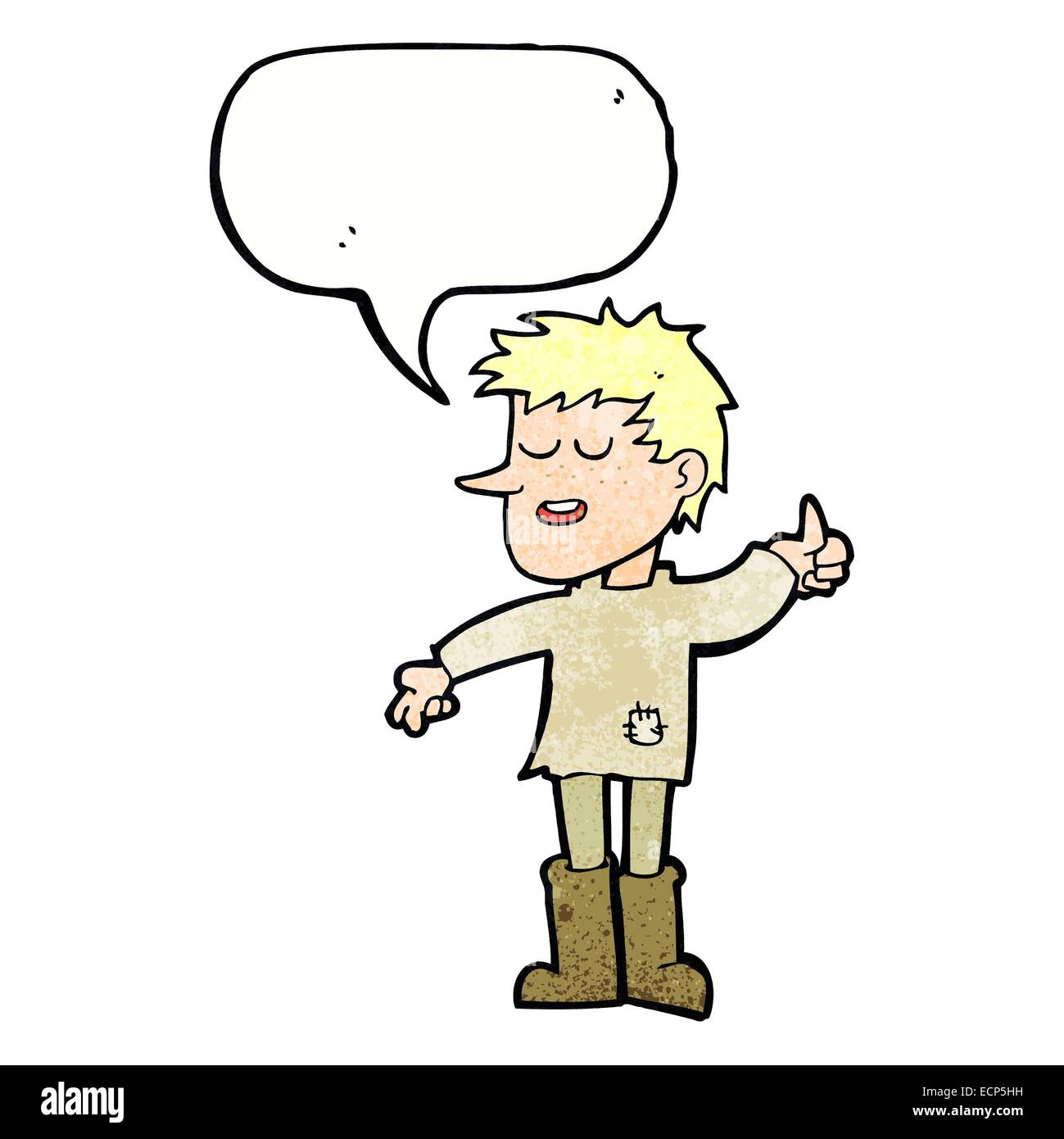 cartoon poor boy with positive attitude with speech bubble Stock Vector ...