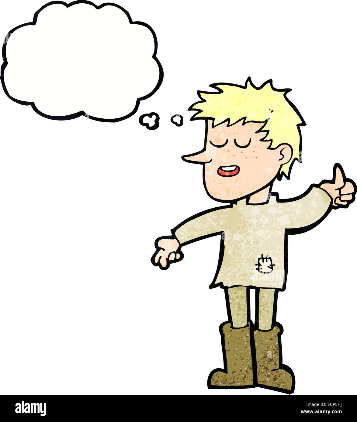 Cartoon poor boy positive attitude hi-res stock photography and images ...