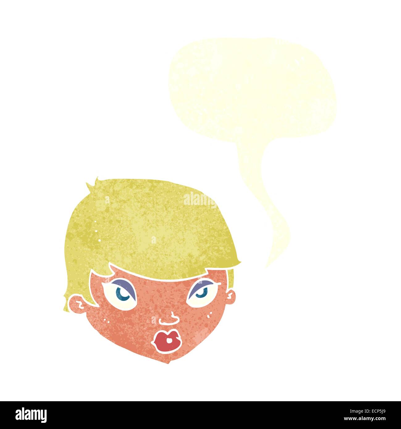 cartoon unimpressed woman with speech bubble Stock Vector Image & Art ...