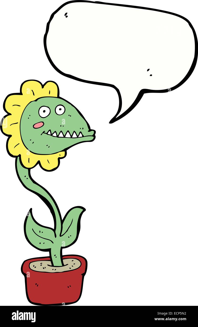 cartoon monster plant with speech bubble Stock Vector Image & Art - Alamy