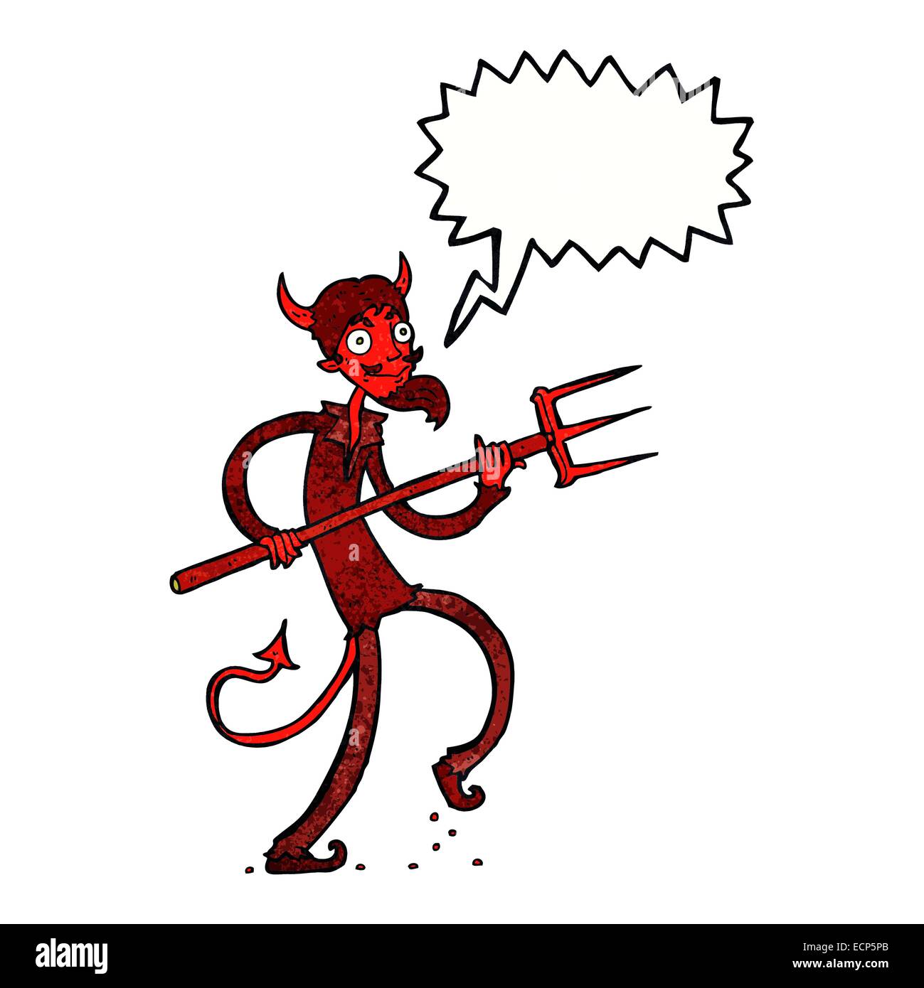 cartoon devil with pitchfork with speech bubble Stock Vector Image ...