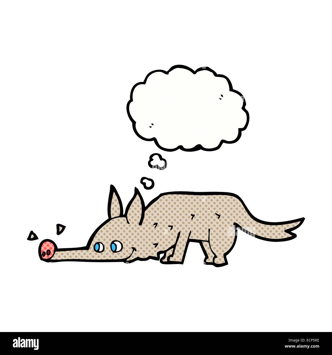 cartoon dog sniffing floor with thought bubble Stock Vector Image & Art ...