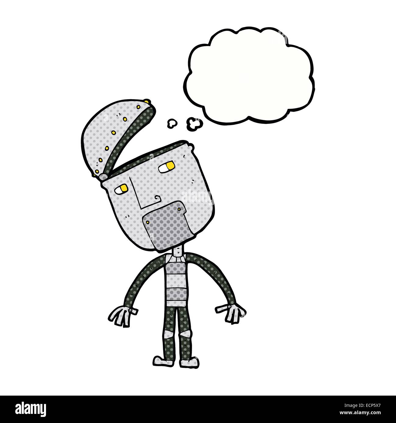 cartoon robot with thought bubble Stock Vector Image & Art - Alamy