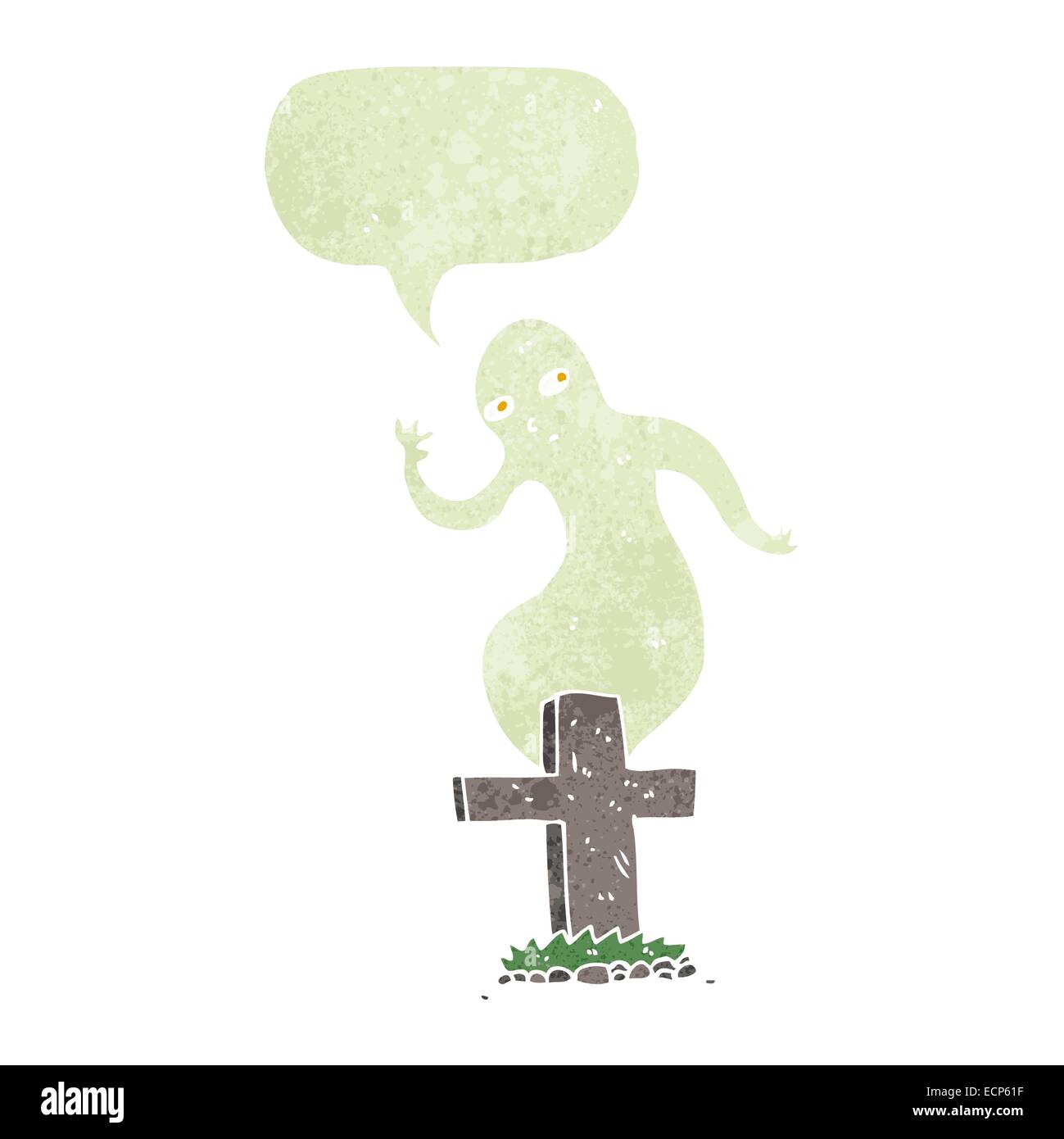 cartoon ghost rising from grave with speech bubble Stock Vector Image ...