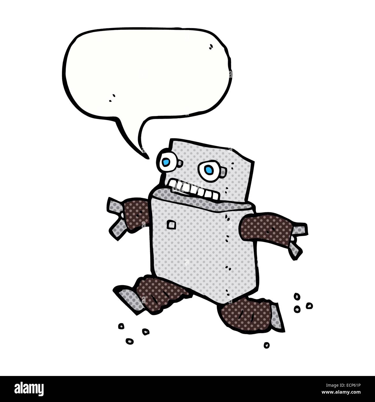 Cartoon illustration funny running robot Stock Vector Images - Alamy