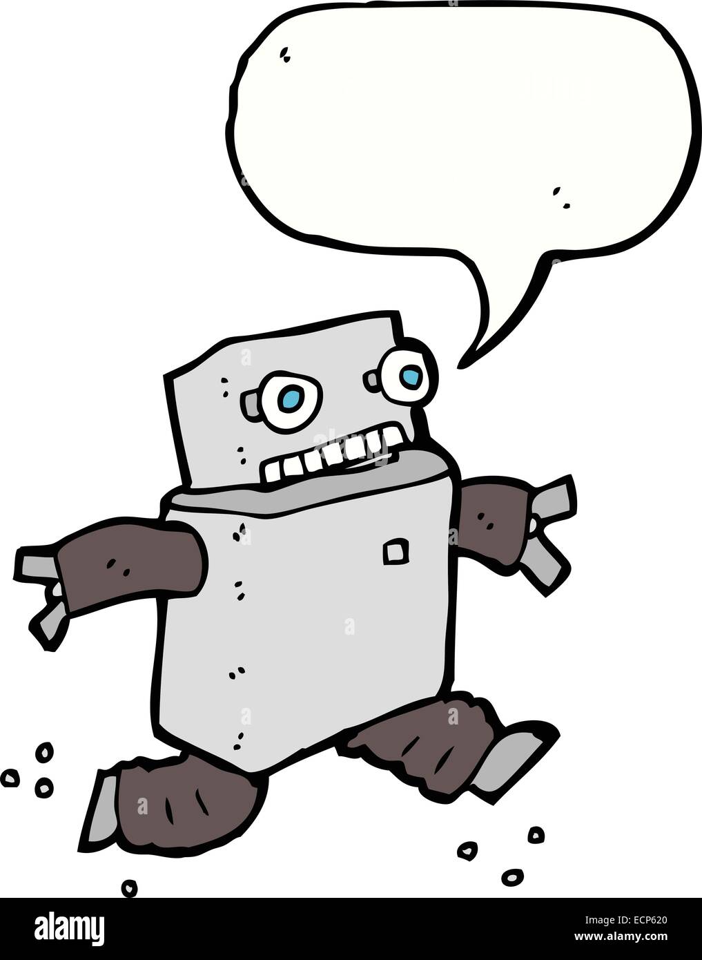 Cartoon illustration funny running robot Stock Vector Images - Alamy