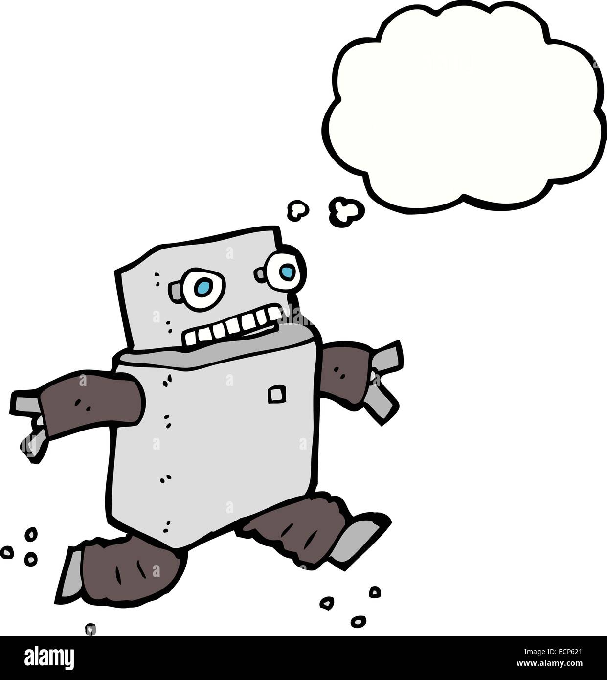 Cartoon illustration funny running robot Cut Out Stock Images ...