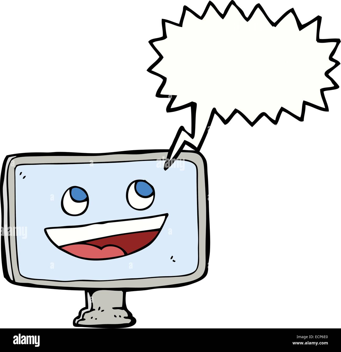 cartoon computer screen with speech bubble Stock Vector Image & Art - Alamy