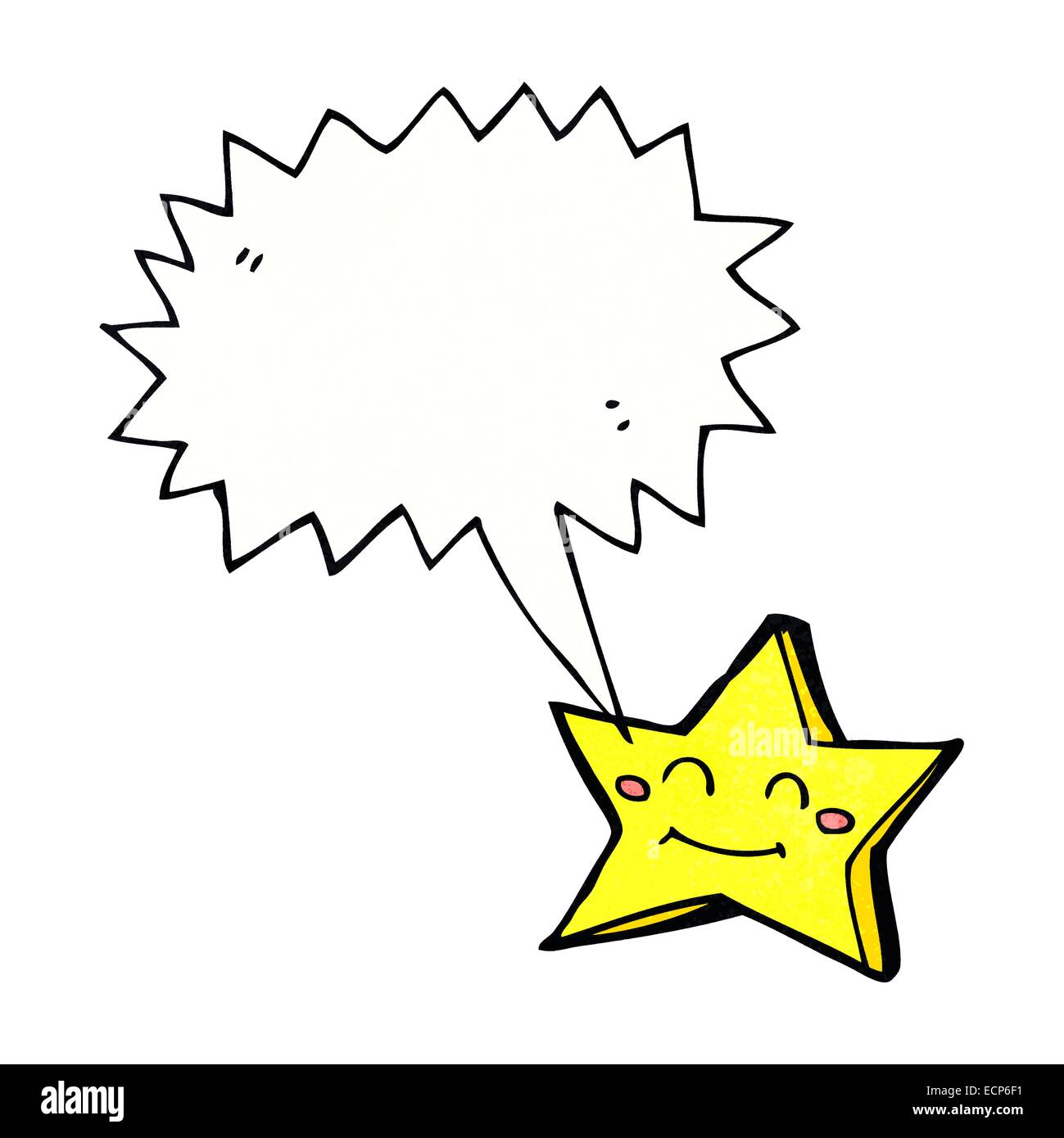 cartoon happy star character with speech bubble Stock Vector Image ...