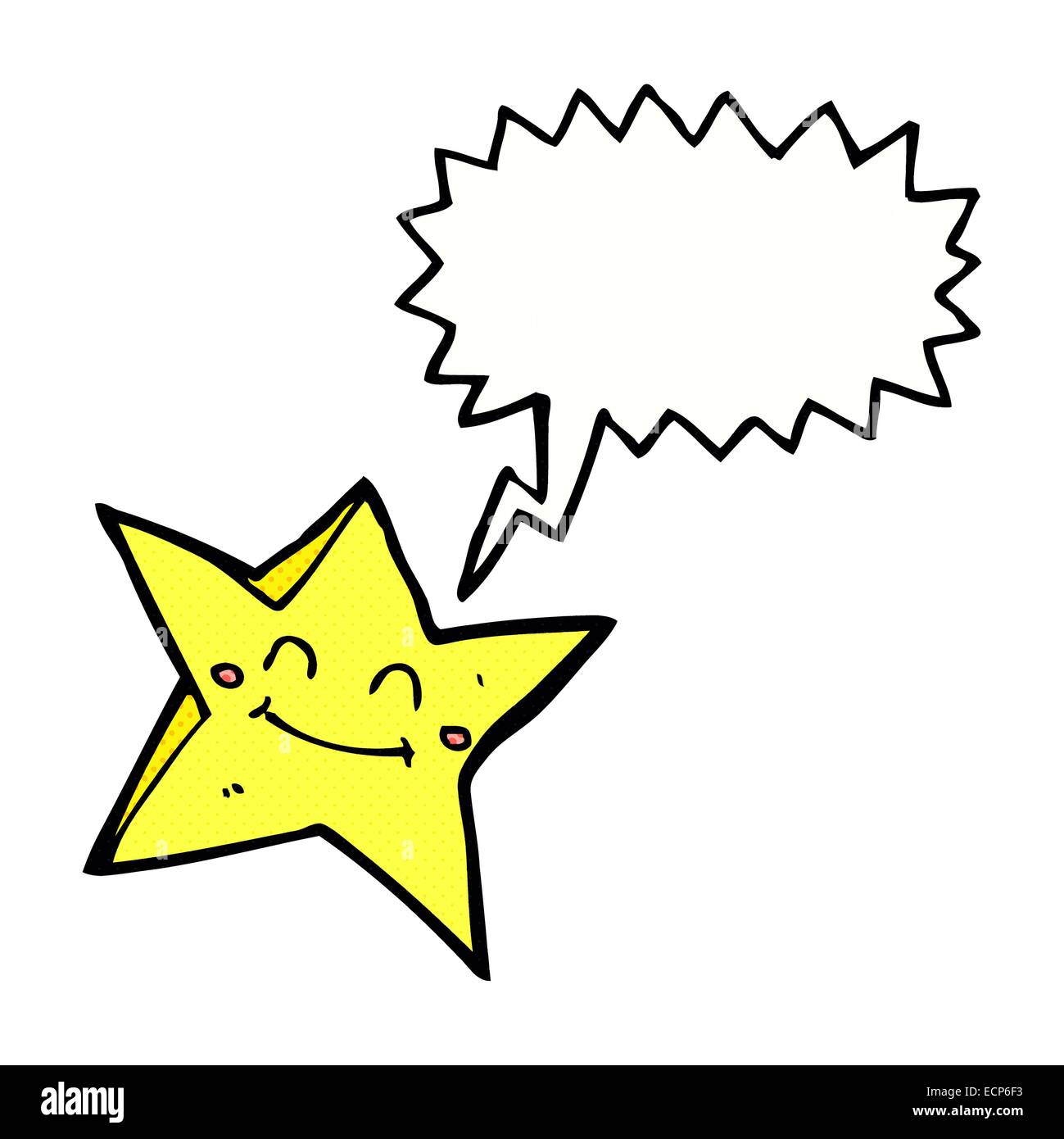 cartoon happy star character with speech bubble Stock Vector Image ...