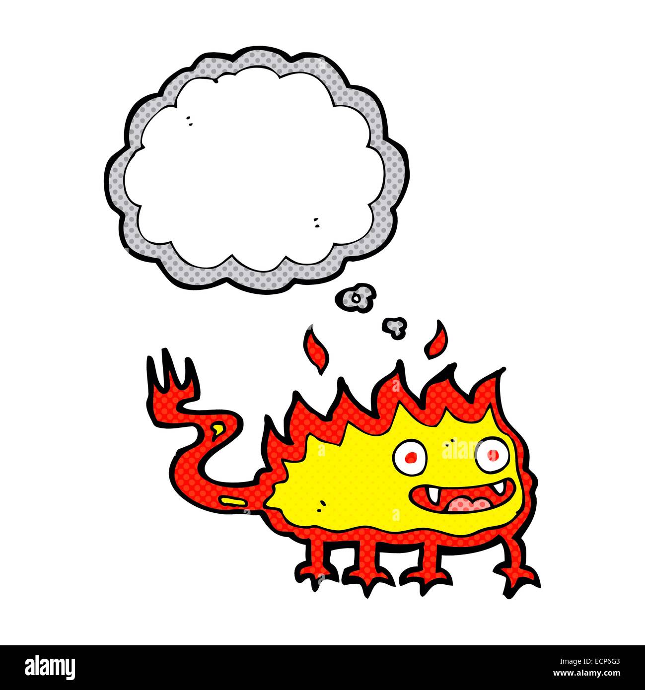 Cartoon little fire demon Stock Vector Images - Alamy