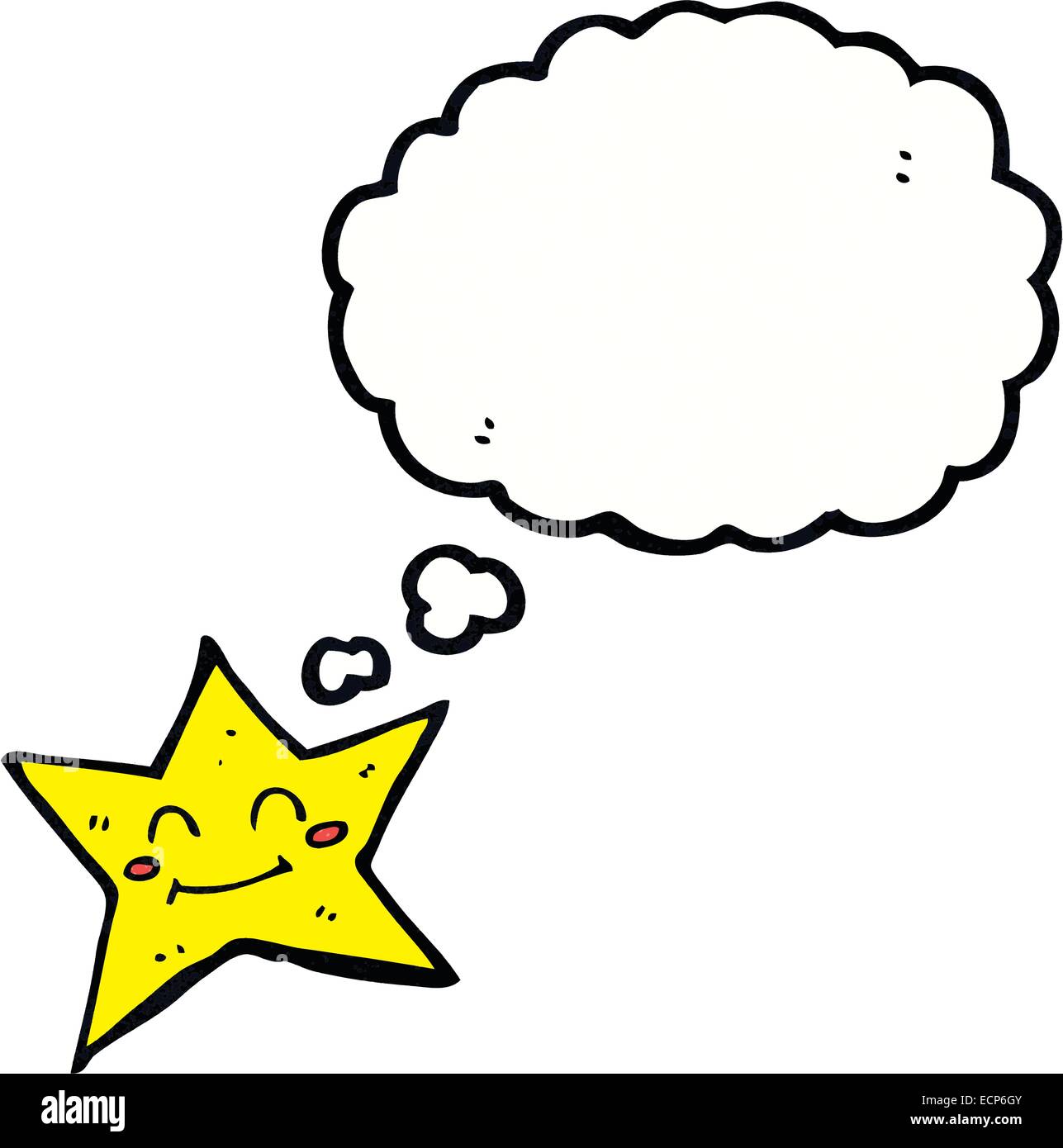 cartoon star character with thought bubble Stock Vector Image & Art - Alamy