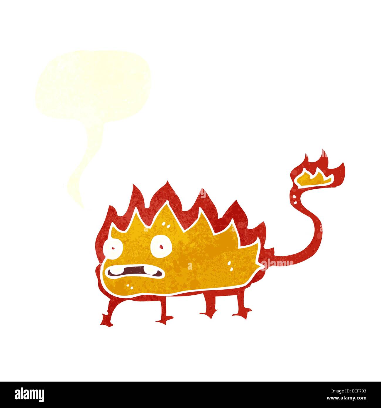 cartoon little fire demon with speech bubble Stock Vector Image & Art ...