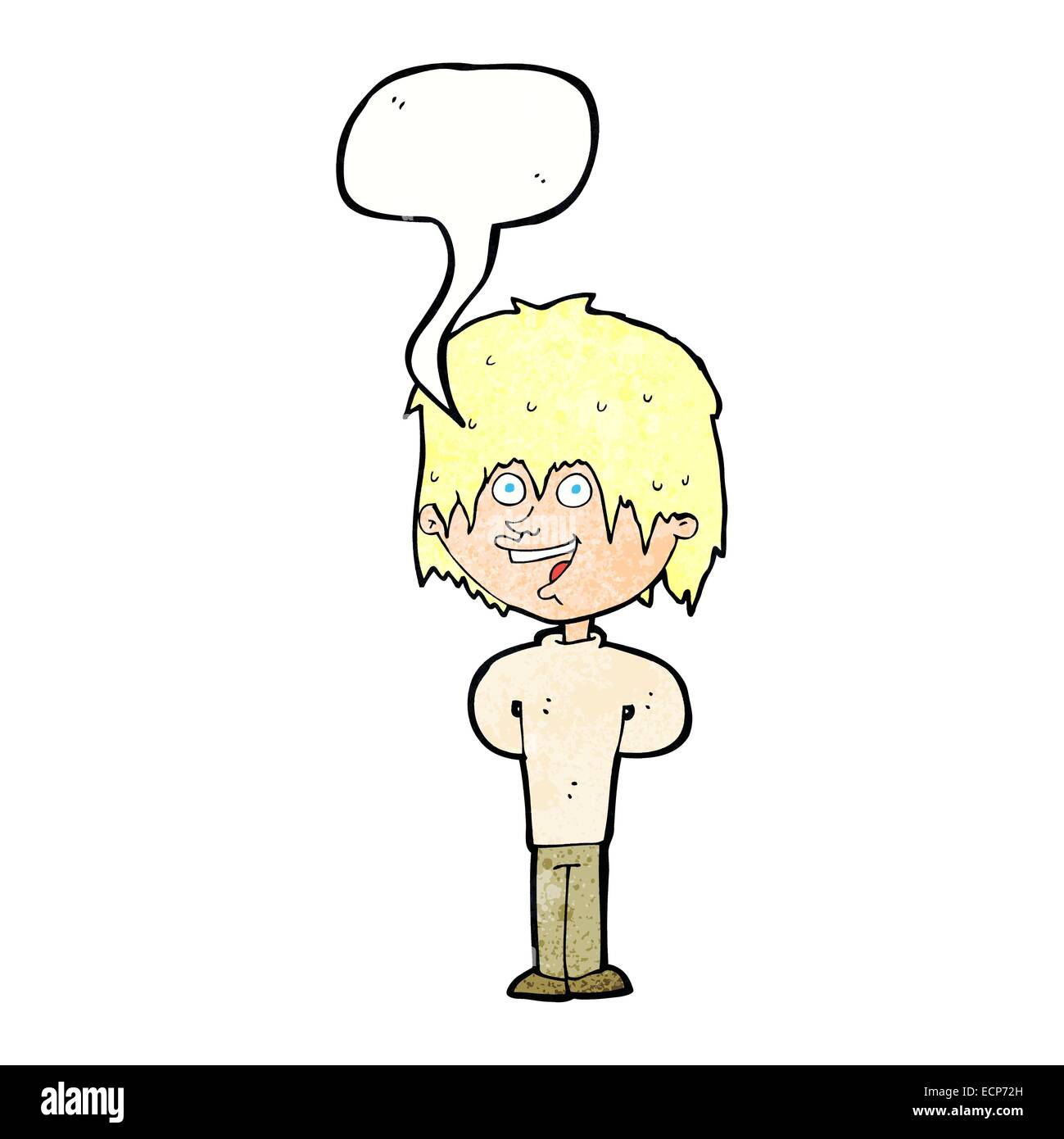 cartoon happy scruffy boy with speech bubble Stock Vector Image & Art ...