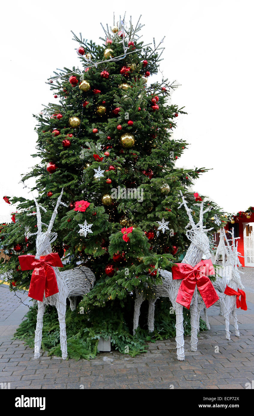 Christmas tree with beautiful toys photographed close-up Stock Photo ...